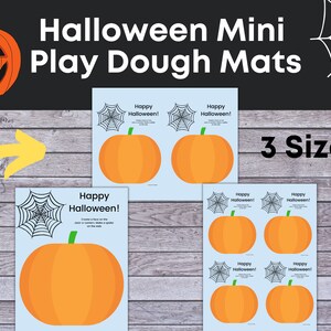 Printable Mini Halloween Playdough Mats, Halloween Printable for Kids ...