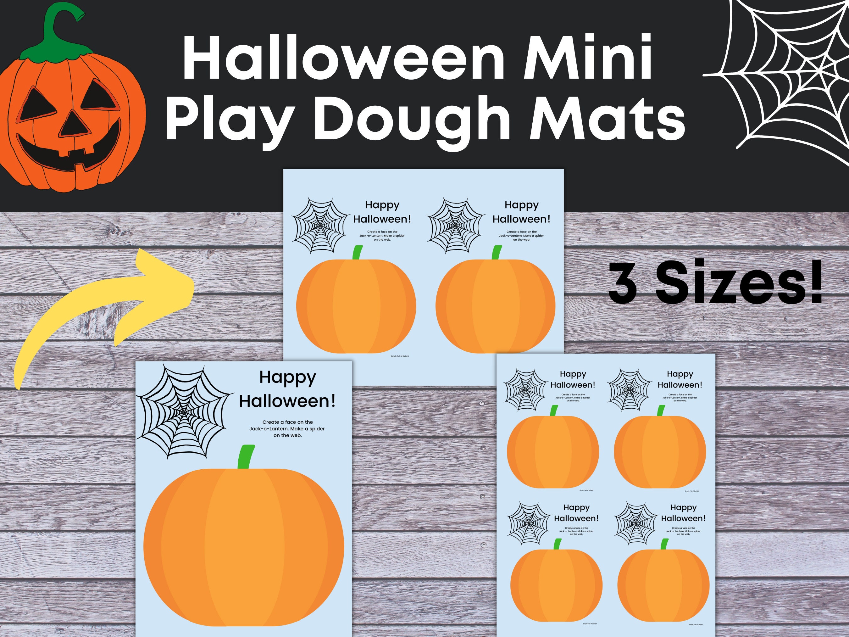Printable Mini Halloween Playdough Mats, Halloween Printable for Kids ...