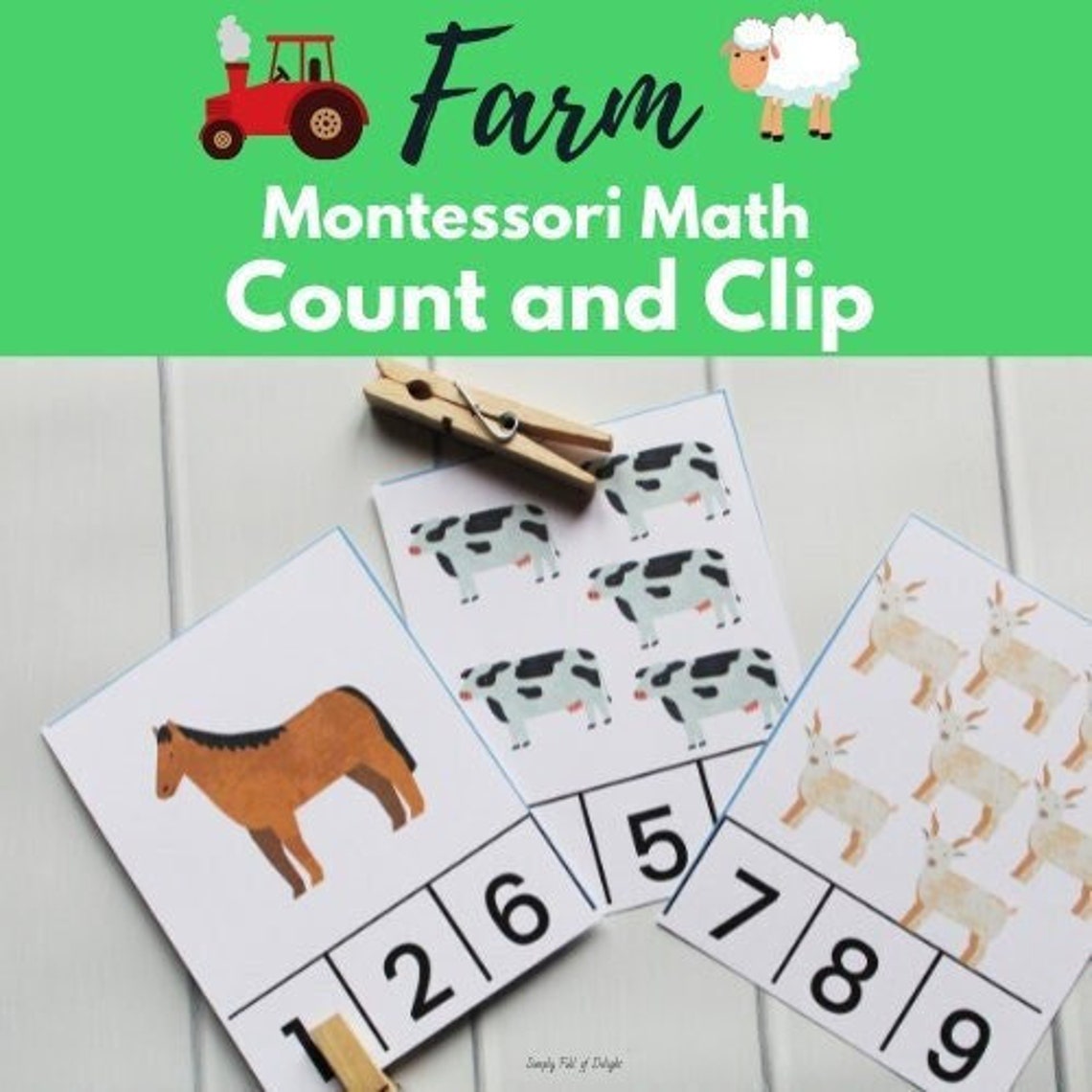 Farm Count Clip Cards, Montessori Math Printable, Homeschooling ...