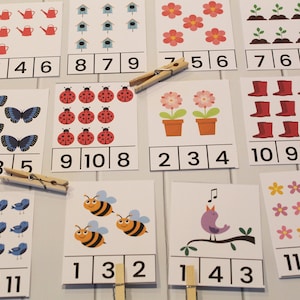 Spring Count Clip Cards, Montessori Math Printable, Homeschooling ...