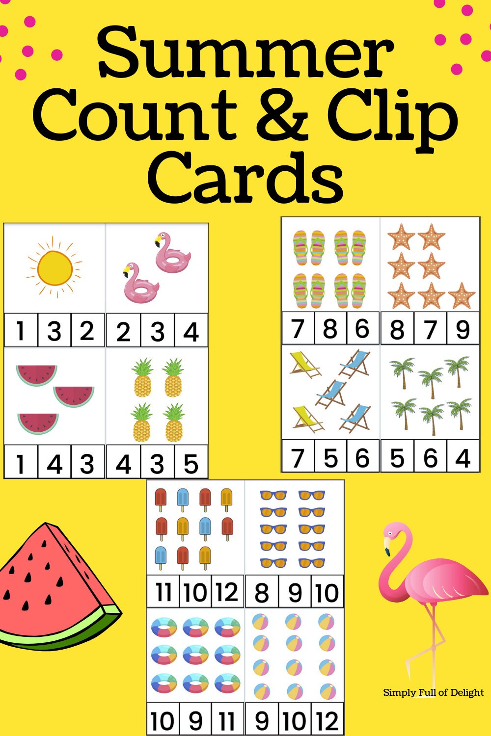 Summer Count Clip Cards, Montessori Math Printable, Homeschooling ...