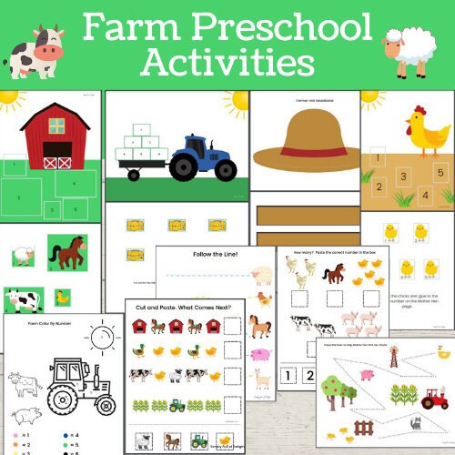 Farm Preschool Activities Farm Printables Farm Worksheets - Etsy
