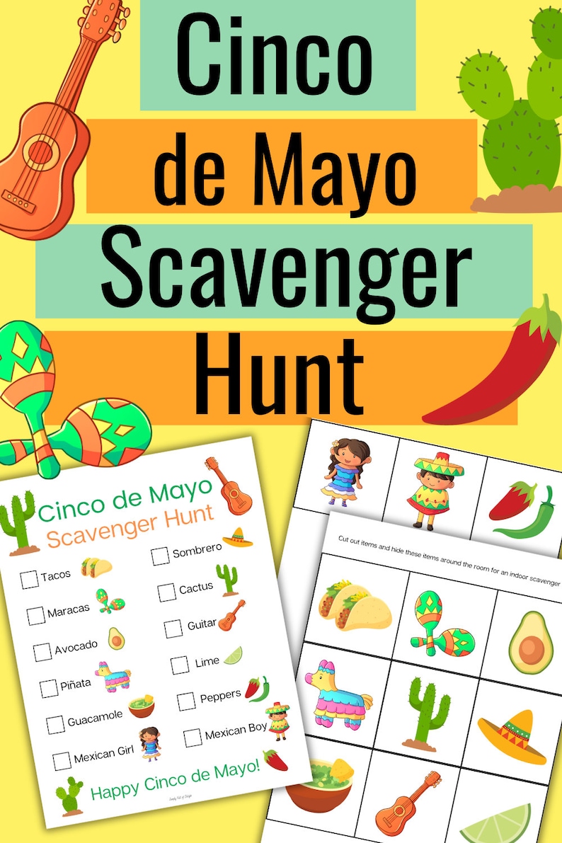 Cinco De Mayo Scavenger Hunt, Cinco De Mayo Treasure Hunt, Printable ...