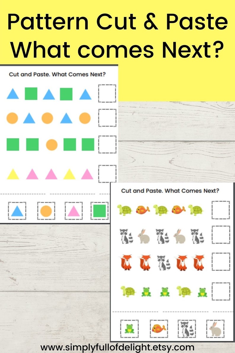 What Comes Next Pattern Practice Cut and Paste Activities - Etsy