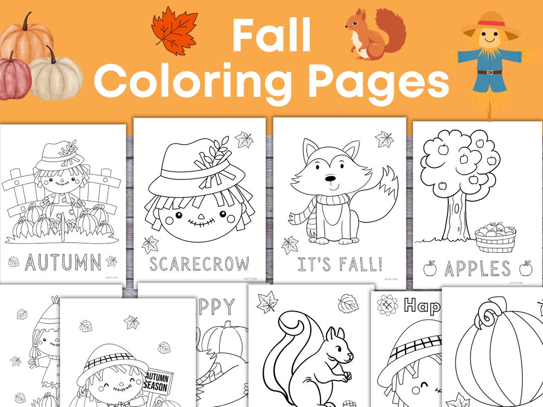 Fall Coloring Pages for Kids, Fall Coloring Sheets, Autumn Coloring for ...