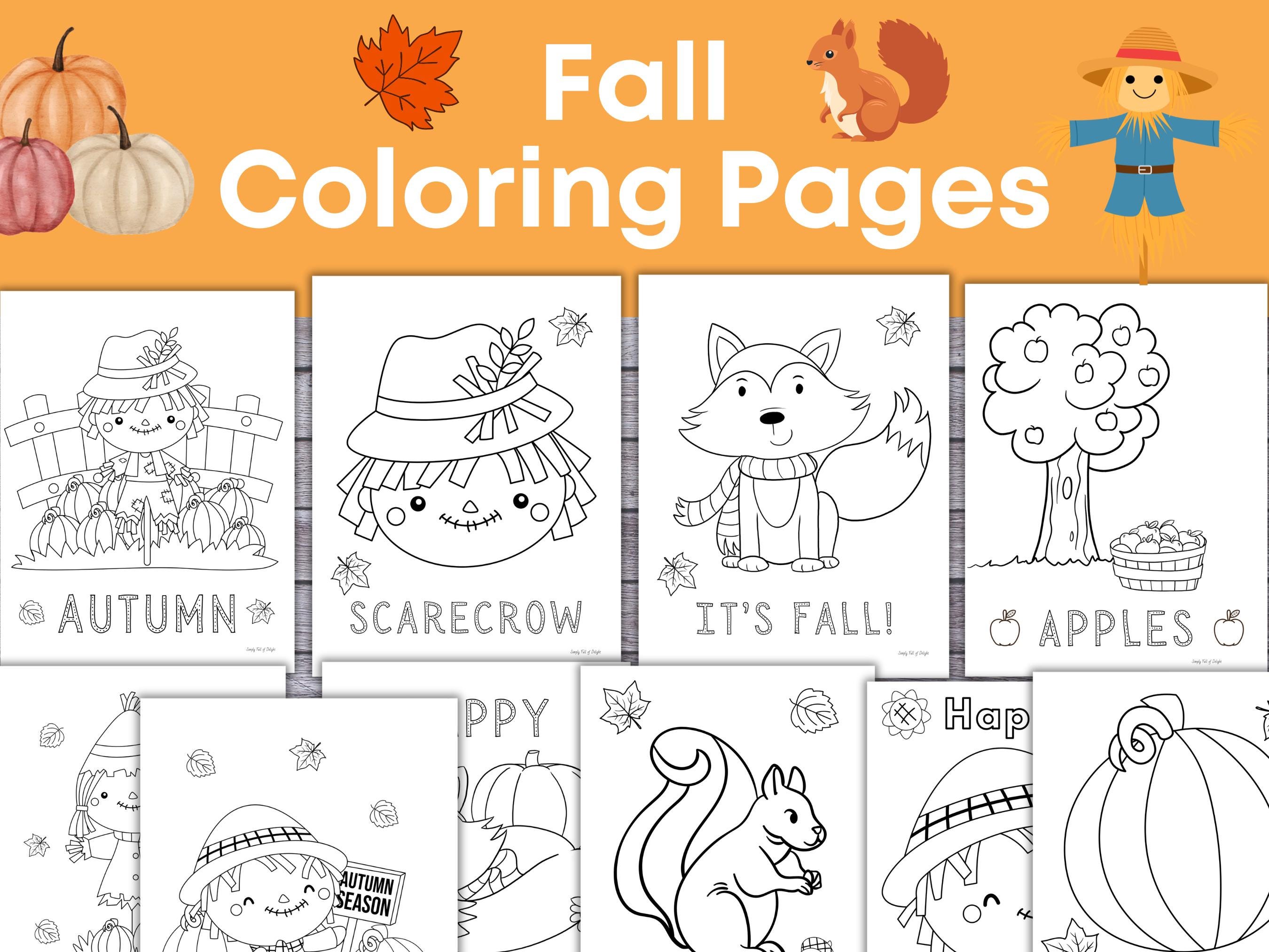 Fall Coloring Pages for Kids, Fall Coloring Sheets, Autumn Coloring for ...