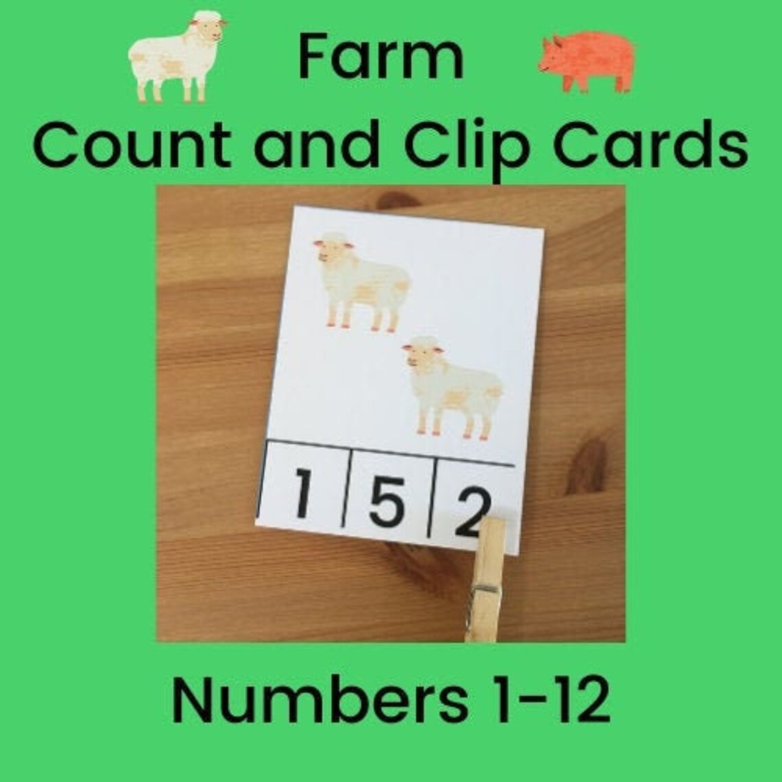Farm Count Clip Cards, Montessori Math Printable, Homeschooling ...