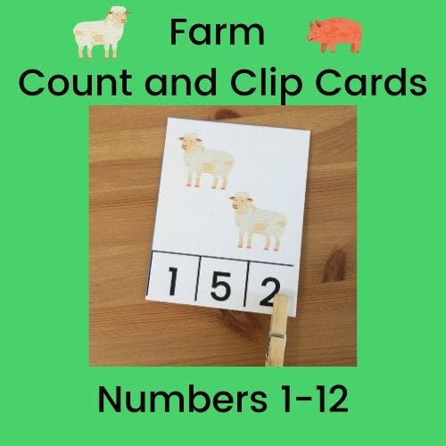 Farm Count Clip Cards, Montessori Math Printable, Homeschooling ...