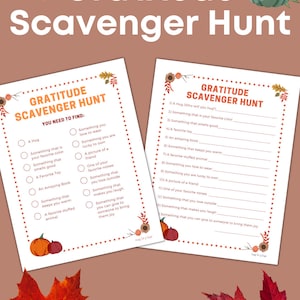 Gratitude Scavenger Hunt, Thanksgiving Scavenger Hunt, Fall Scavenger ...