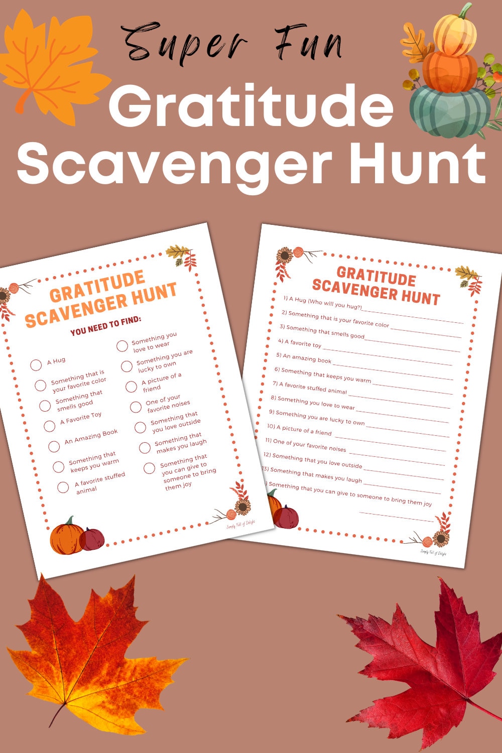 Gratitude Scavenger Hunt, Thanksgiving Scavenger Hunt, Fall Scavenger ...