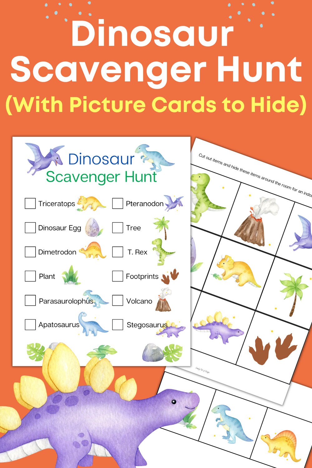 Dinosaur Scavenger Hunt, Dinosaur Treasure Hunt, Printable for Kids ...