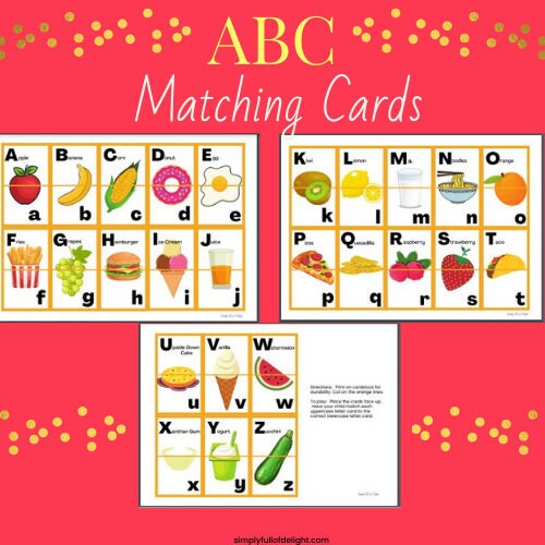 ABC Matching Game, Uppercase Lowercase, Alphabet Flash Cards, Preschool ...