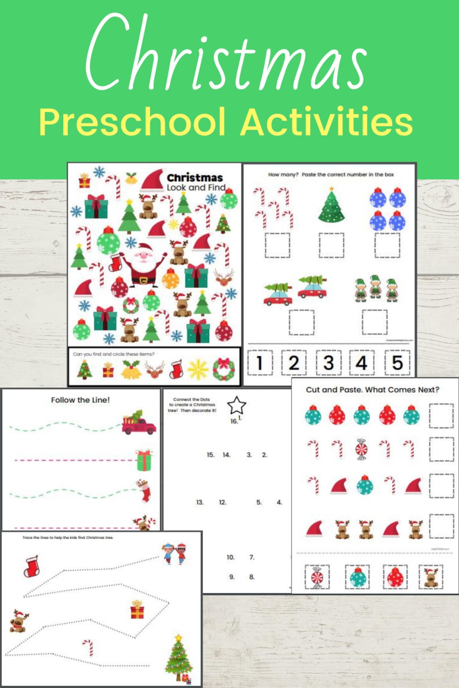 Bundle Set - Winter and Christmas Preschool Activities, Christmas ...