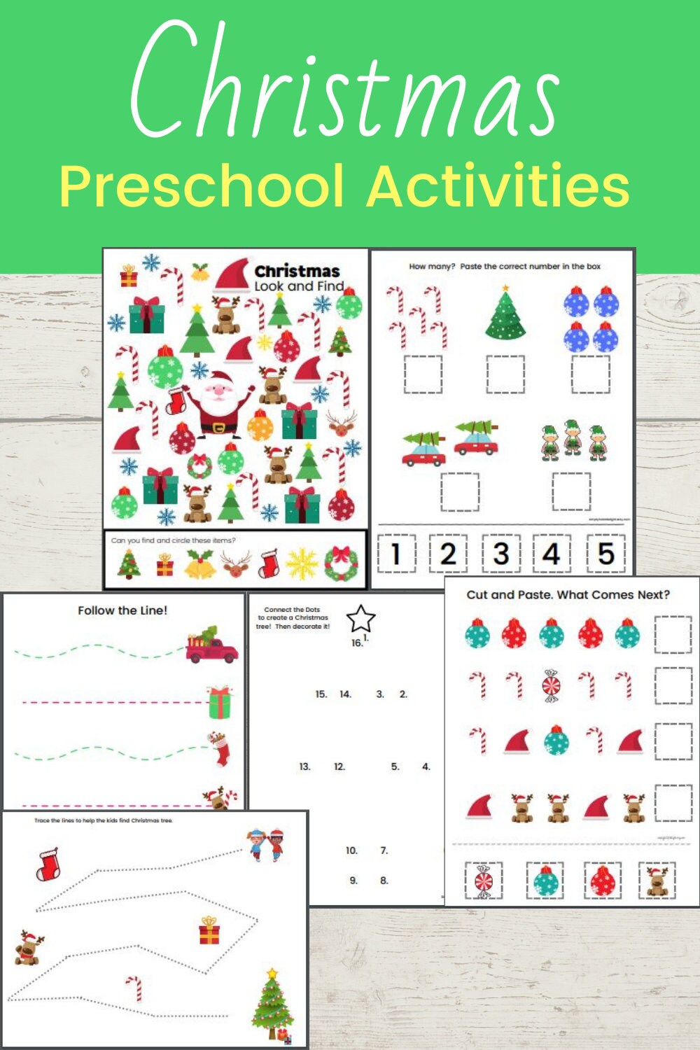 Bundle Set - Winter and Christmas Preschool Activities, Christmas ...