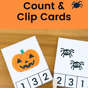 Halloween Count Clip Cards, Montessori Math Printable, Homeschooling ...