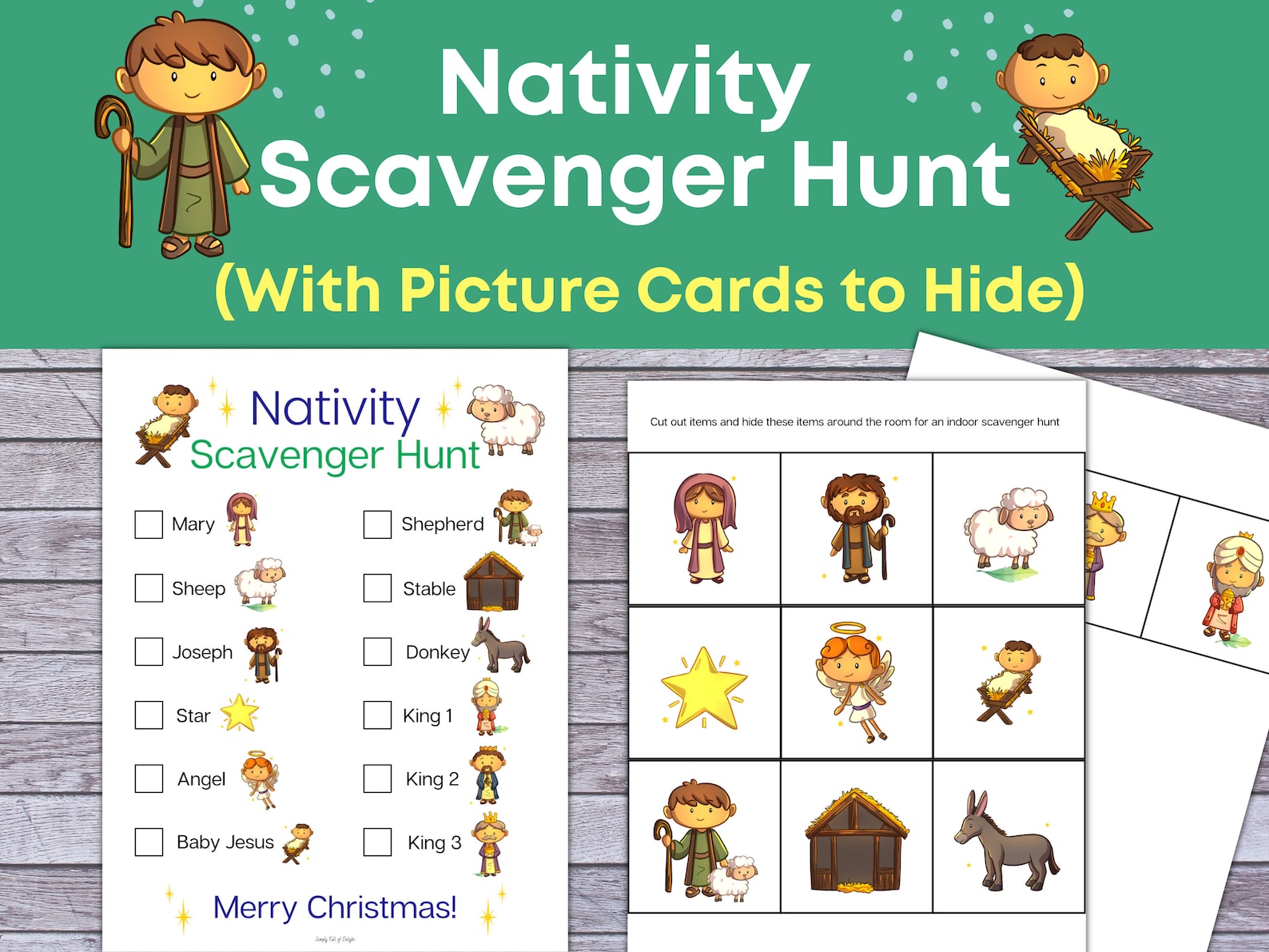 Nativity Scavenger Hunt, Christmas Scavenger Hunt With Cards to Hide ...