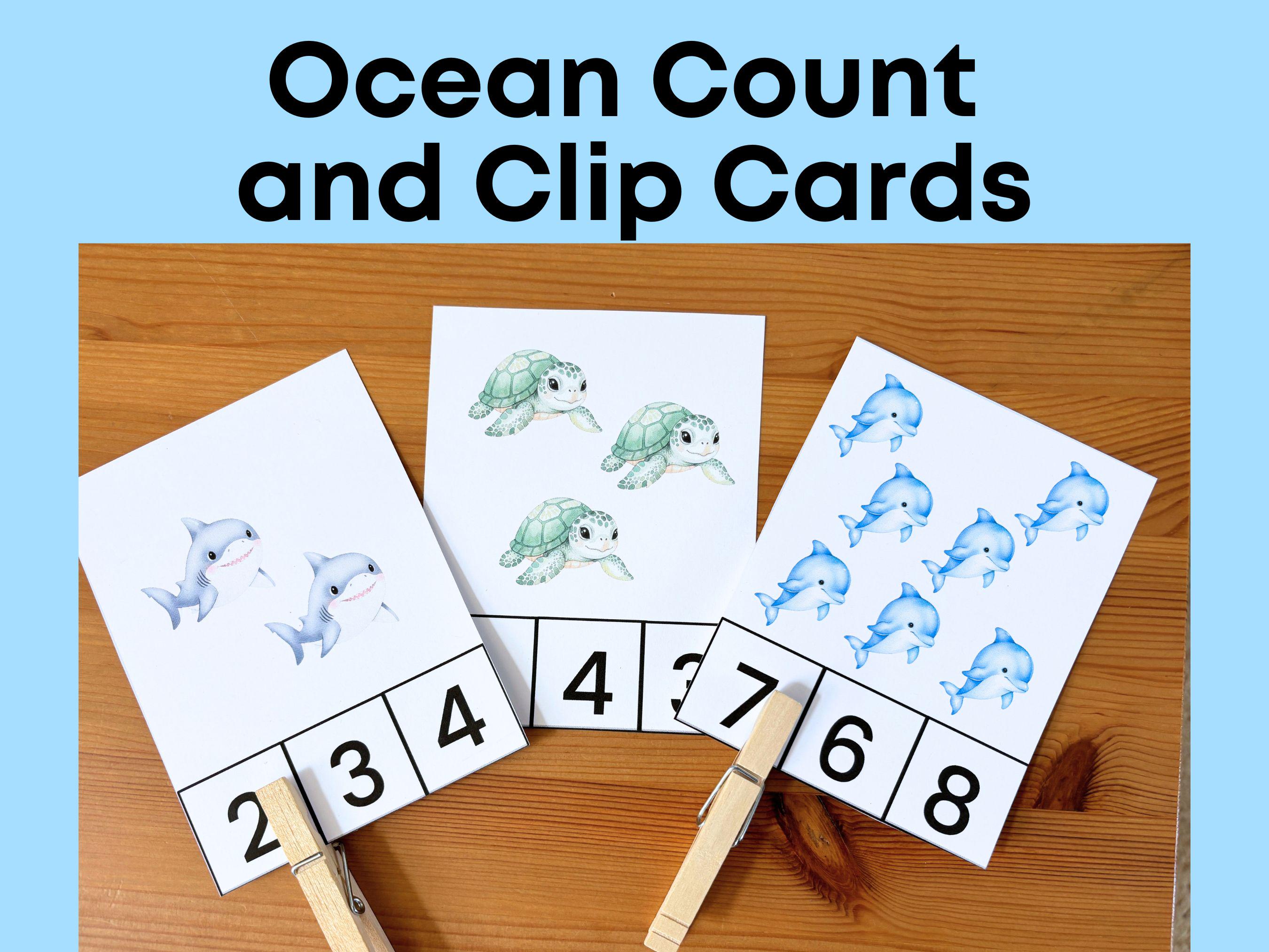 Ocean Count Clip Cards, Montessori Math Printable, Homeschooling ...