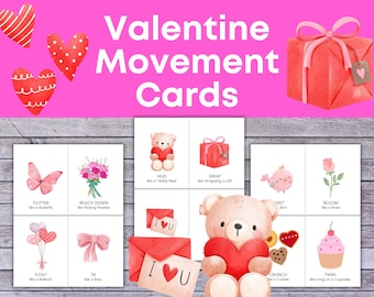 Valentine's Day Movement Cards - Etsy