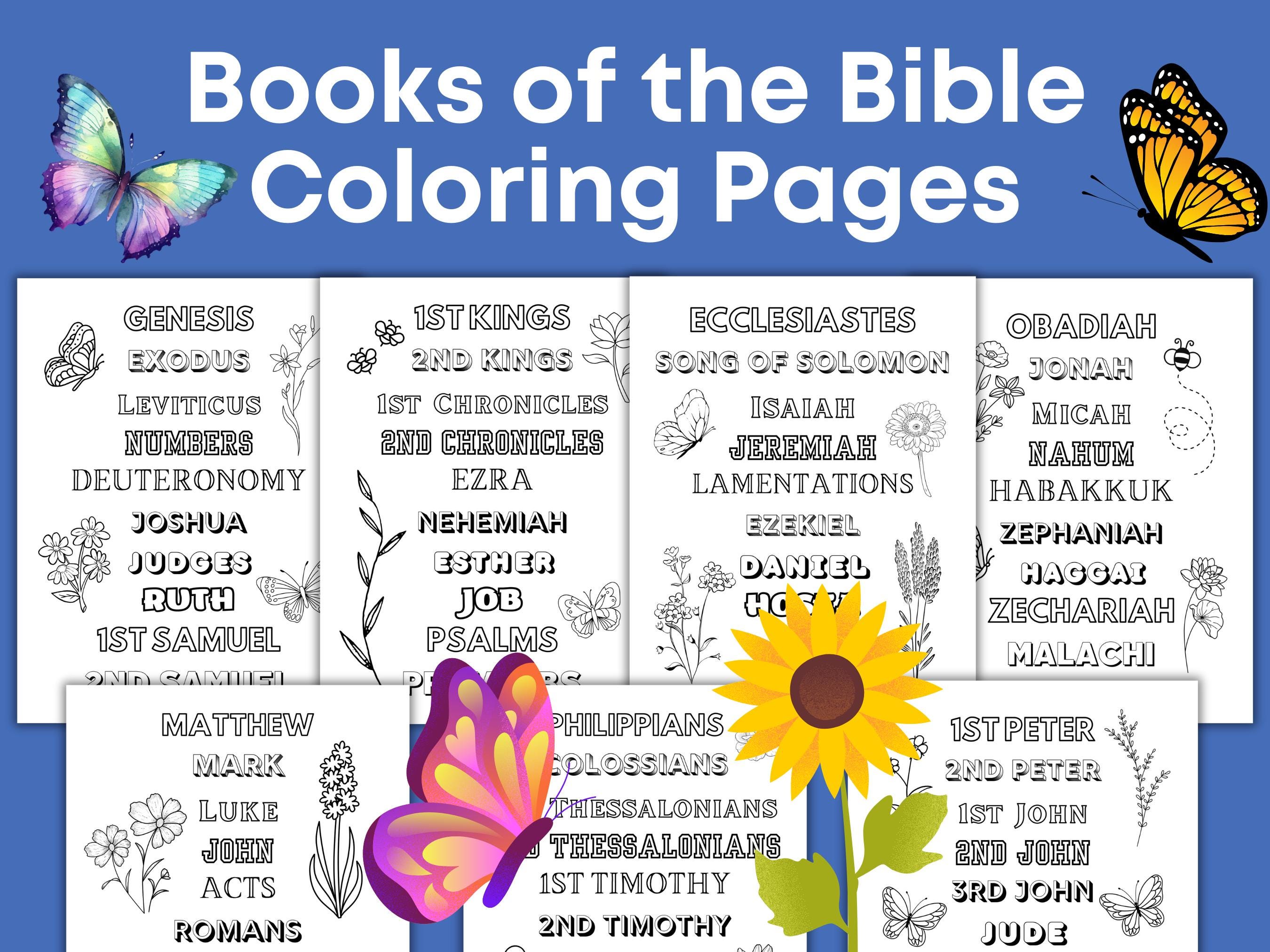 Books of the Bible Coloring Pages Printable, Christian Printable, Bible ...