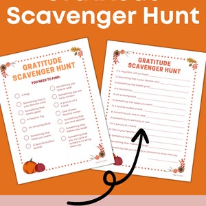 Gratitude Scavenger Hunt, Thanksgiving Scavenger Hunt, Fall Scavenger ...