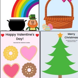 7 Printable Playdough Mats, Holiday Play Dough Mats, Homeschooling ...