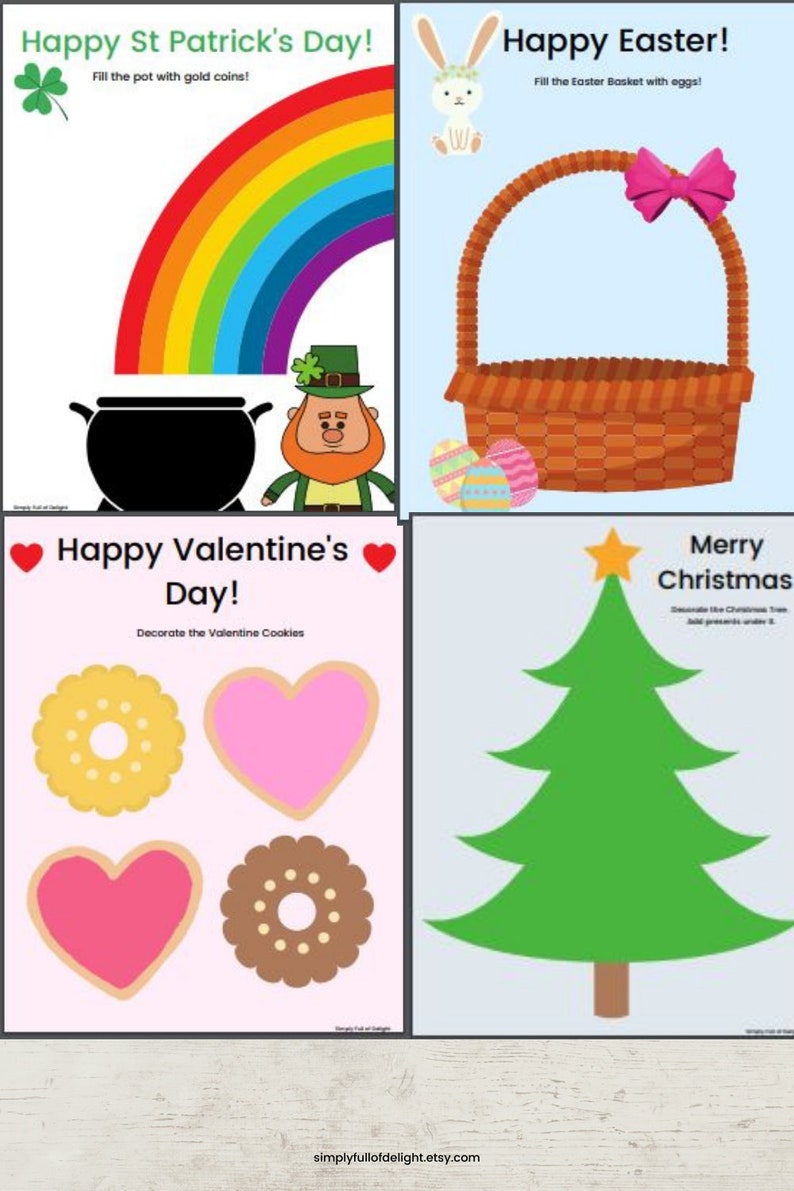 7 Printable Playdough Mats, Holiday Play Dough Mats, Homeschooling ...