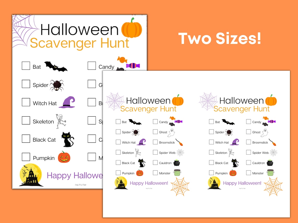 Halloween Scavenger Hunt, Fall Scavenger Hunt, Printable for Kids ...