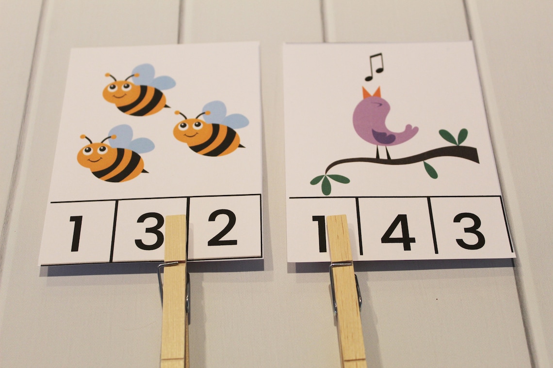 Spring Count Clip Cards, Montessori Math Printable, Homeschooling ...
