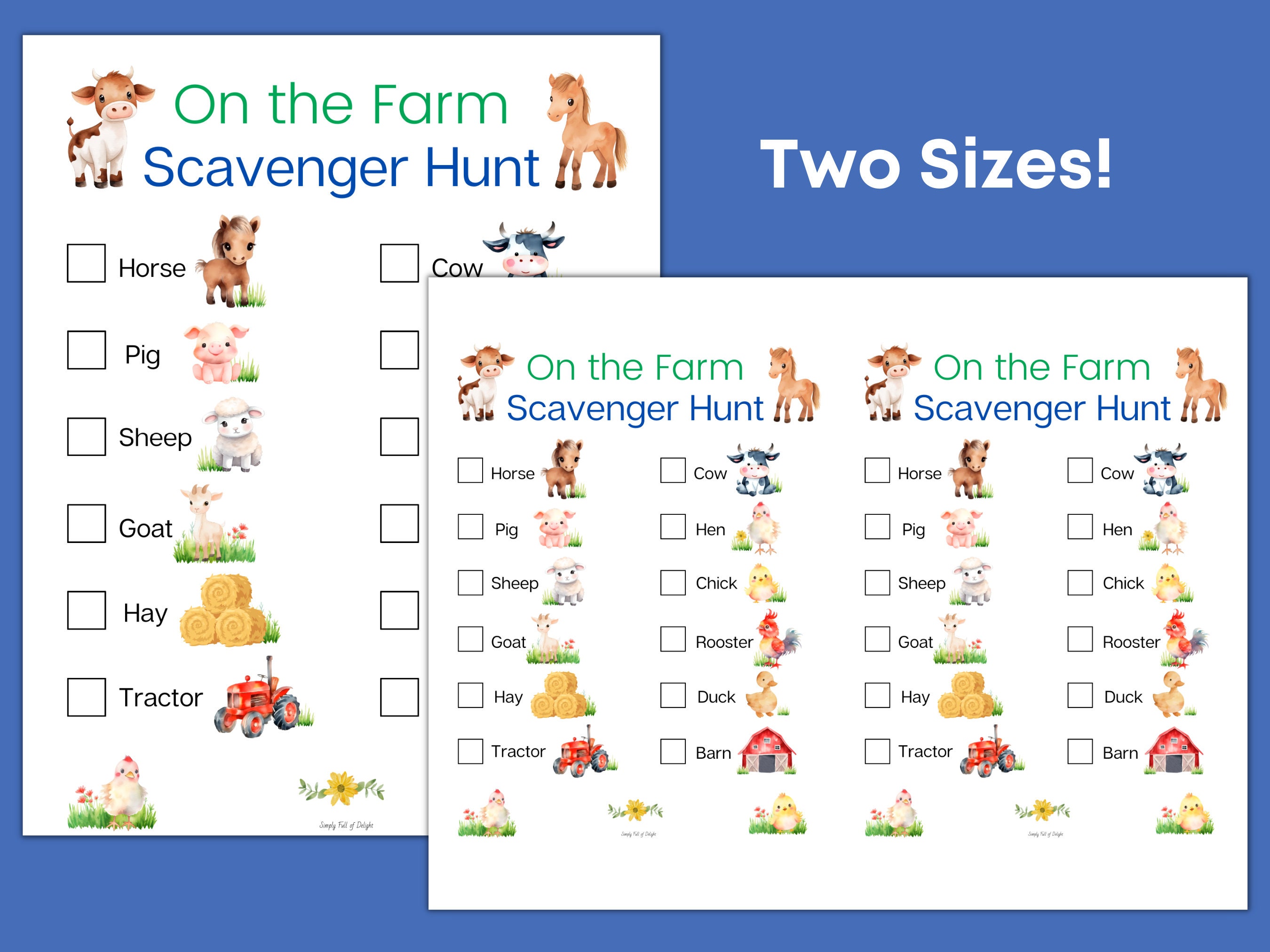 Farm Scavenger Hunt, Farm Animal Treasure Hunt, Printable for Kids ...