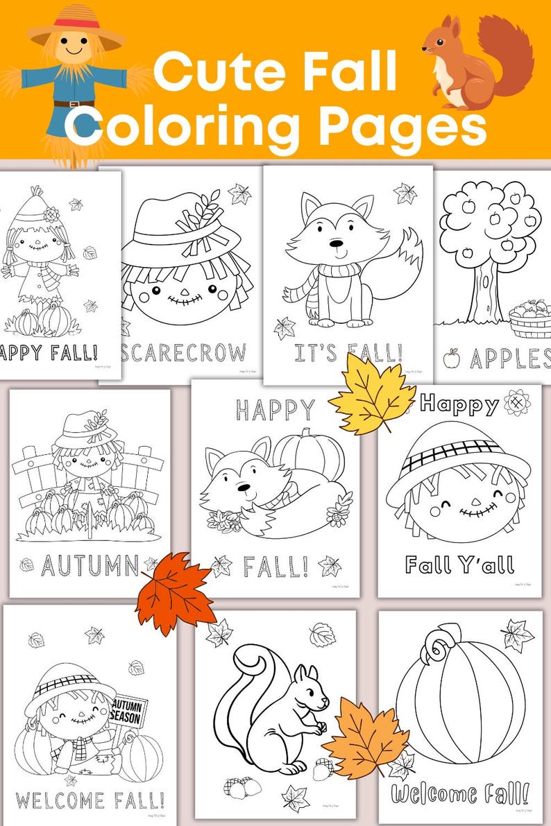 Fall Coloring Pages for Kids, Fall Coloring Sheets, Autumn Coloring for ...