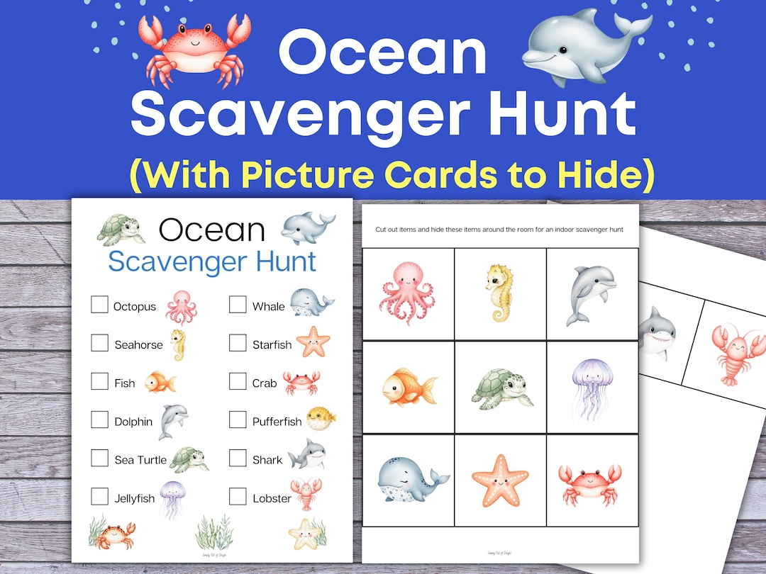Ocean Scavenger Hunt, Ocean Treasure Hunt, Printable for Kids, Students ...