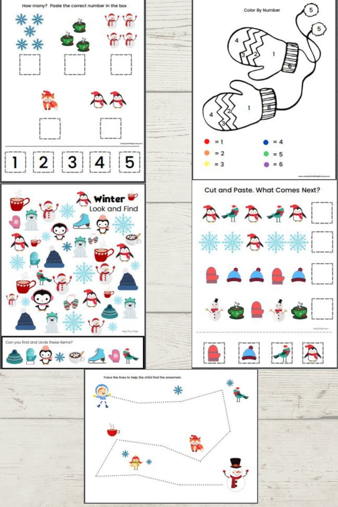 Bundle Set - Winter and Christmas Preschool Activities, Christmas ...