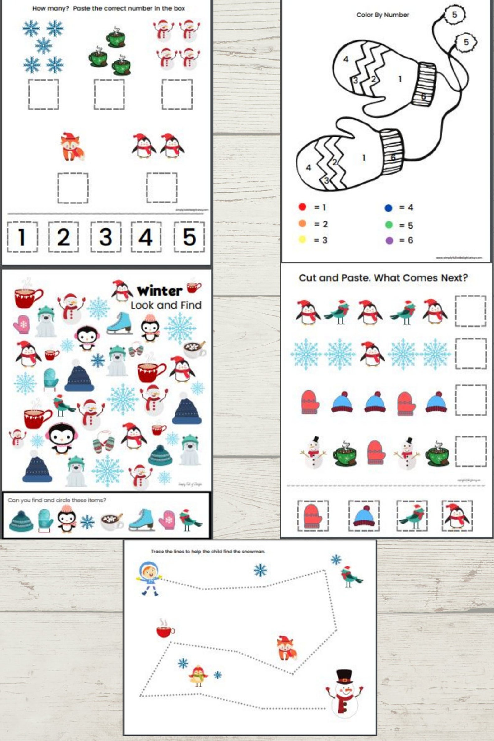 Bundle Set - Winter and Christmas Preschool Activities, Christmas ...