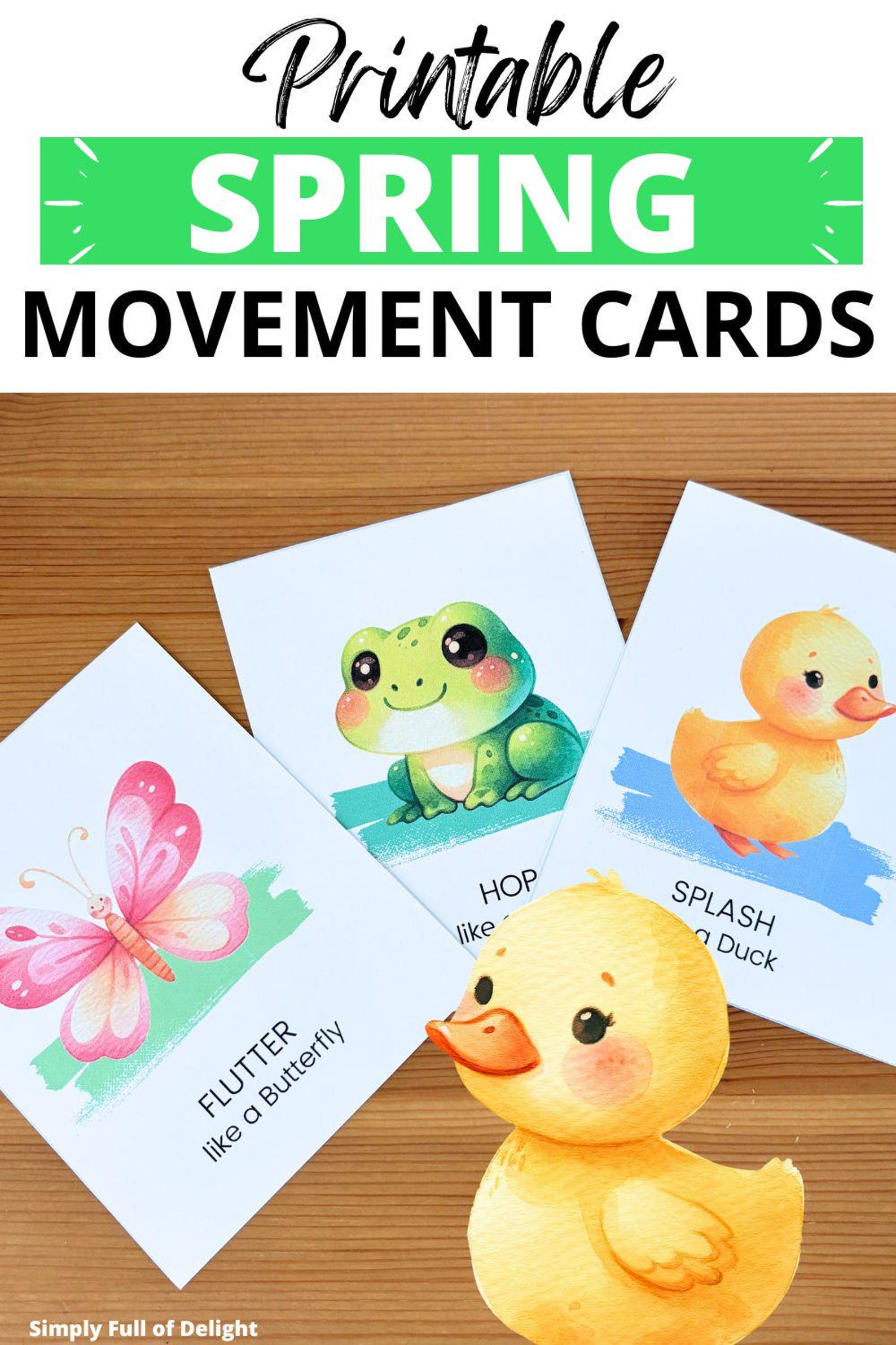 Spring Movement Cards for Kids, Preschool Gross Motor Activity ...