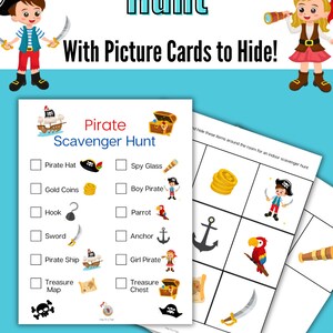 Pirate Scavenger Hunt, Pirate Treasure Hunt, Printable for Kids ...
