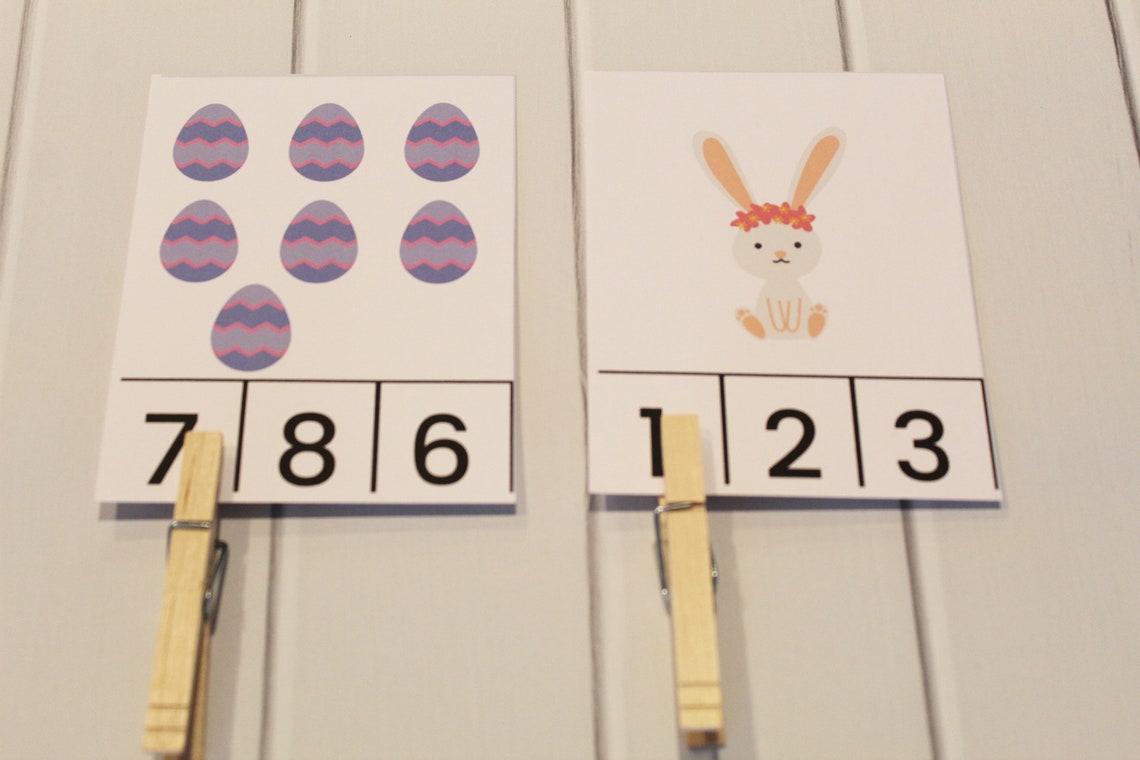 Easter Count Clip Cards, Montessori Math Printable, Homeschooling ...