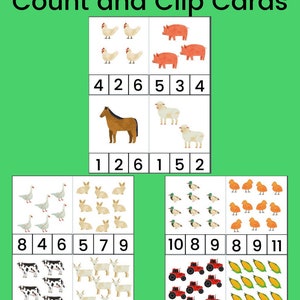Farm Count Clip Cards, Montessori Math Printable, Homeschooling ...