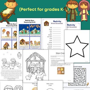 Nativity Bible Story, Birth of Jesus Activities and Games, Nativity ...