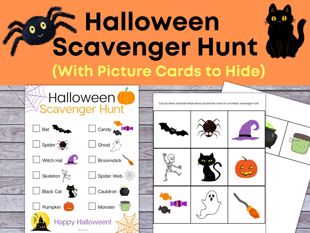 Halloween Scavenger Hunt, Fall Scavenger Hunt, Printable for Kids ...