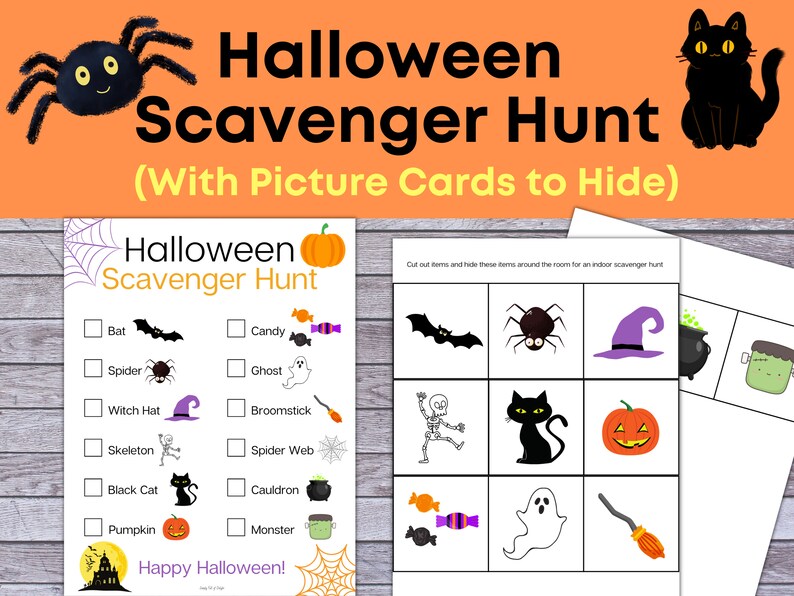 Halloween Scavenger Hunt, Fall Scavenger Hunt, Printable for Kids ...