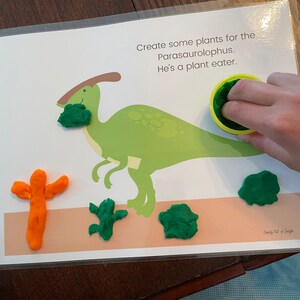 7 Dinosaur Play Dough Mats, Printable Dinosaurs Play Dough Mat, Dino ...