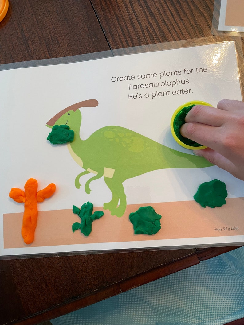 7 Dinosaur Play Dough Mats, Printable Dinosaurs Play Dough Mat, Dino ...