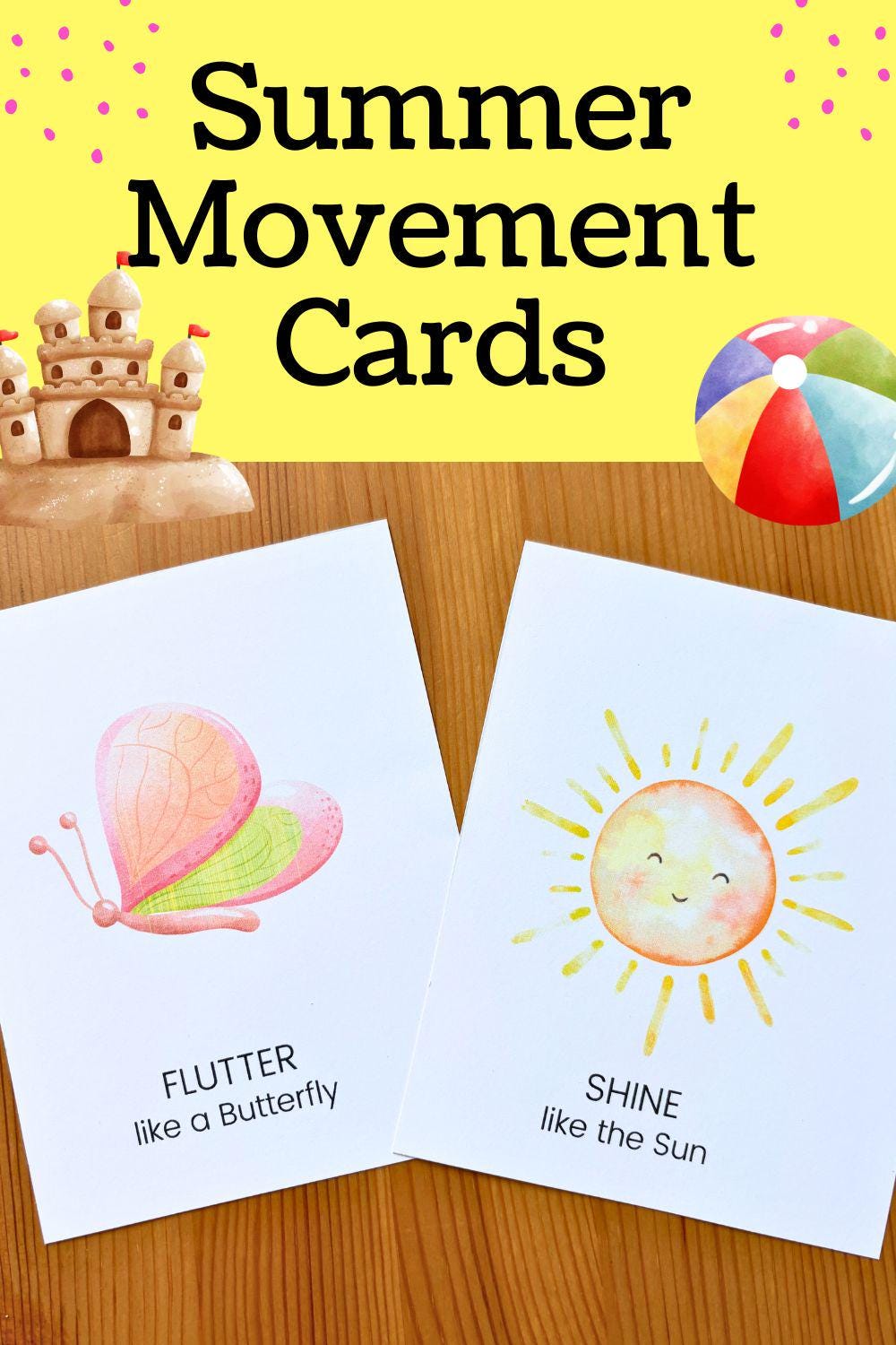 Summer Movement Cards for Kids, Preschool Gross Motor Activity ...