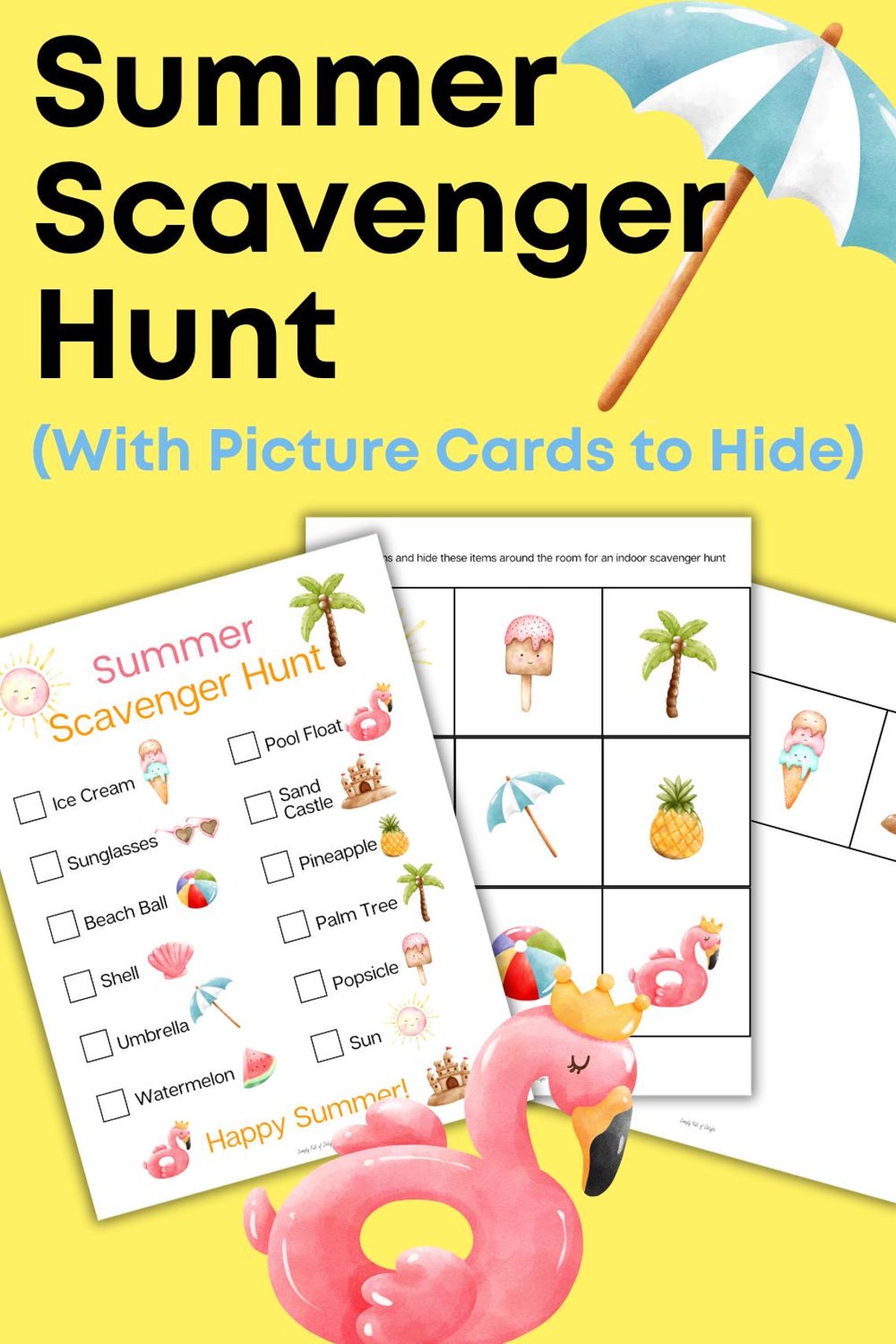 Summer Scavenger Hunt, Summer Treasure Hunt, Printable for Kids ...