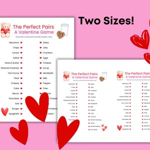 Valentine's Day Perfect Pairs Game, Valentine Printable Games, Food ...