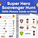 Super Hero Scavenger Hunt, Superhero Treasure Hunt, Printable for Kids ...