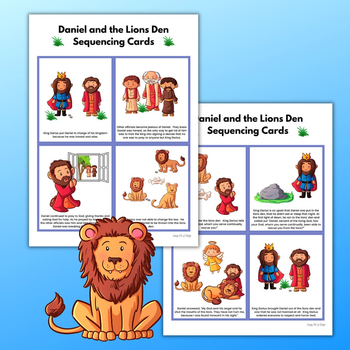 Daniel and the Lions Den Bible Story, Daniel and the Lions Den ...