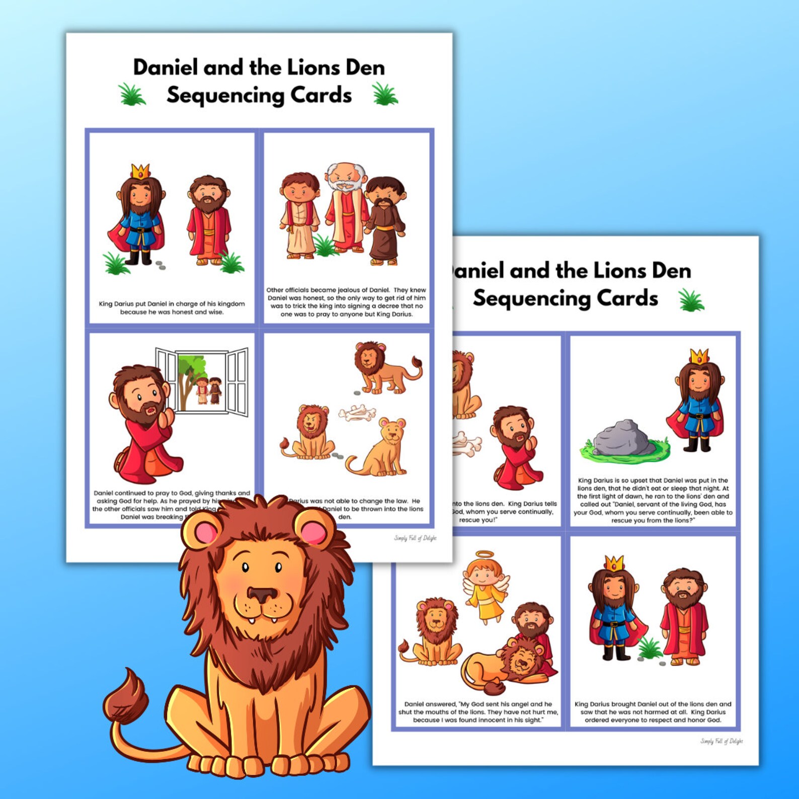 Daniel and the Lions Den Bible Story, Daniel and the Lions Den ...