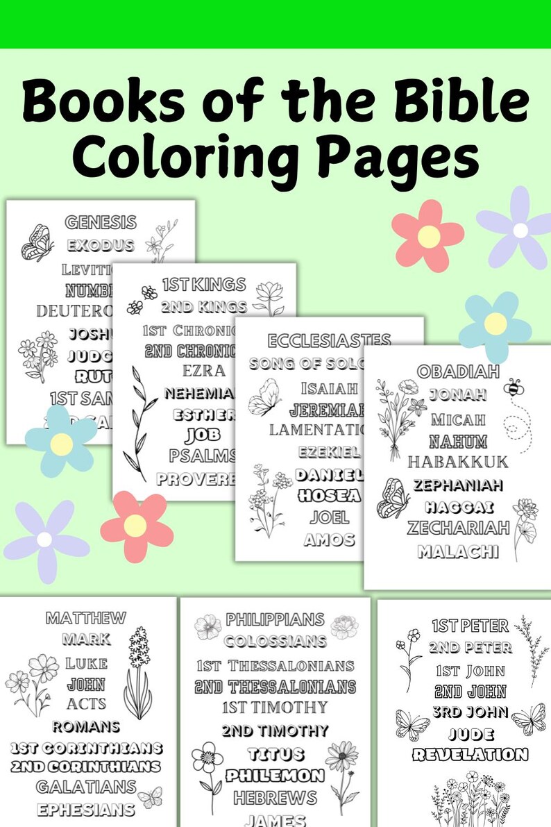 Books of the Bible Coloring Pages Printable, Christian Printable, Bible ...