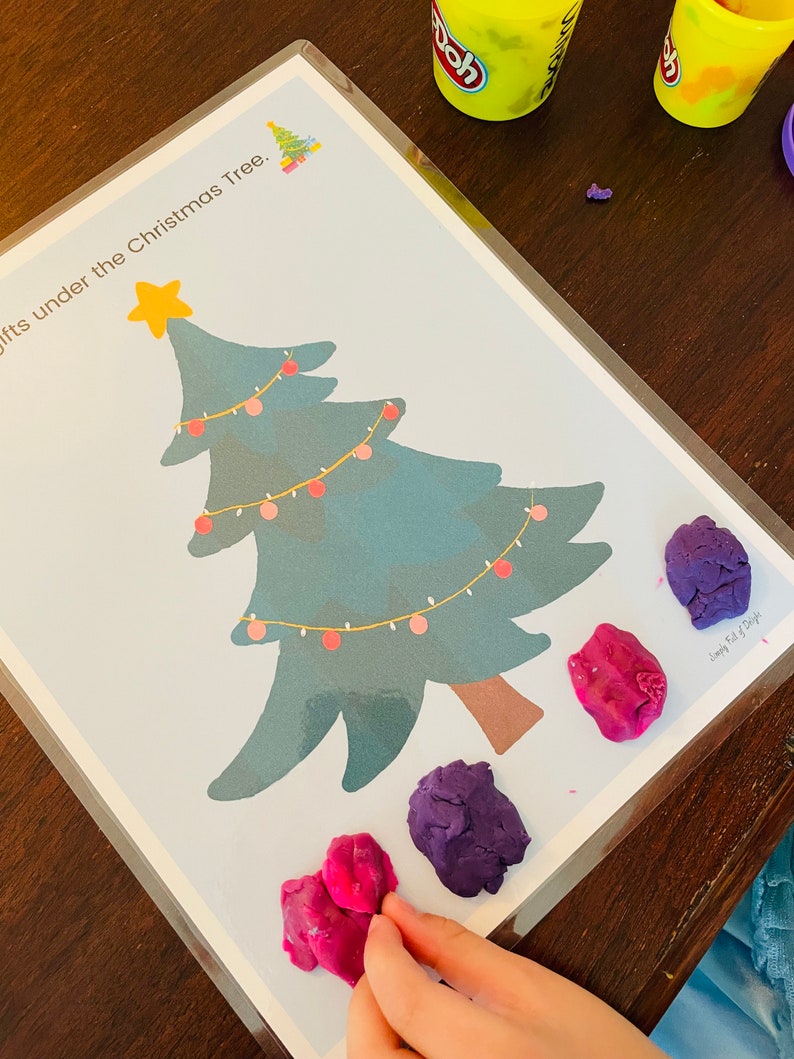 7 Christmas Playdough Mats Printable Play Doh Mats Christmas - Etsy